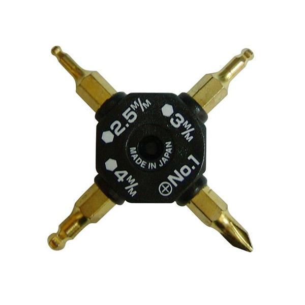 六角穴付きボルトと+/-ねじ作業に使える、BROWNのクロスボールポイントレンチです。ボールポイント形状で斜め(約20度)から回しやすく、携帯しやすいコンパクトサイズ。小側は2.5/3/4mmと+1、大側は5/6mmと+2に対応し、+1/+...