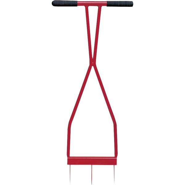 古い根を切り、芝生を活性化芝生の根を切ることにより、切断部分より新芽の発育を促進。春先に5〜10cm間隔でスパイクすることで、より密度の高い芝生に。