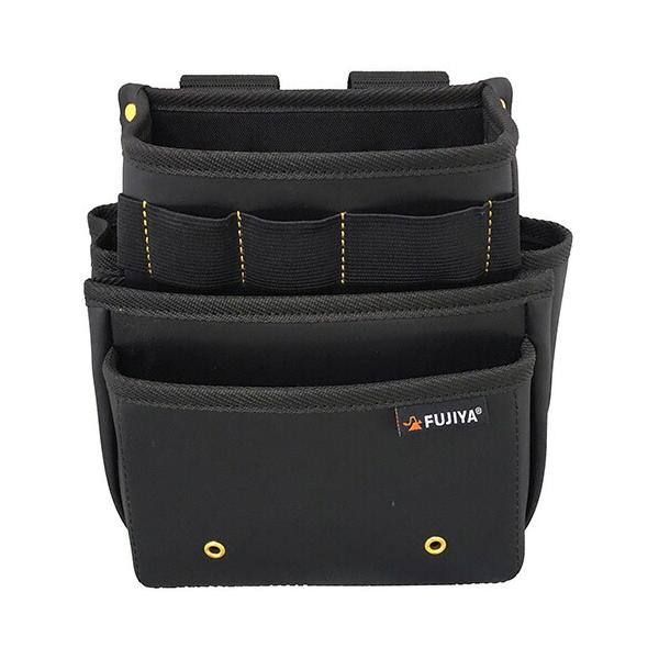 【特長】・撥水性が高いPVC生地で水を弾きます。急な雨でも安心です。・泥、ホコリなどよごれても簡単に拭き取れます。・ニッパなどの先端が当たってこすれても破れにくい生地です。・男の装いBLACK×GOLD・ポケットはたっぷり収納できる3段タイ...