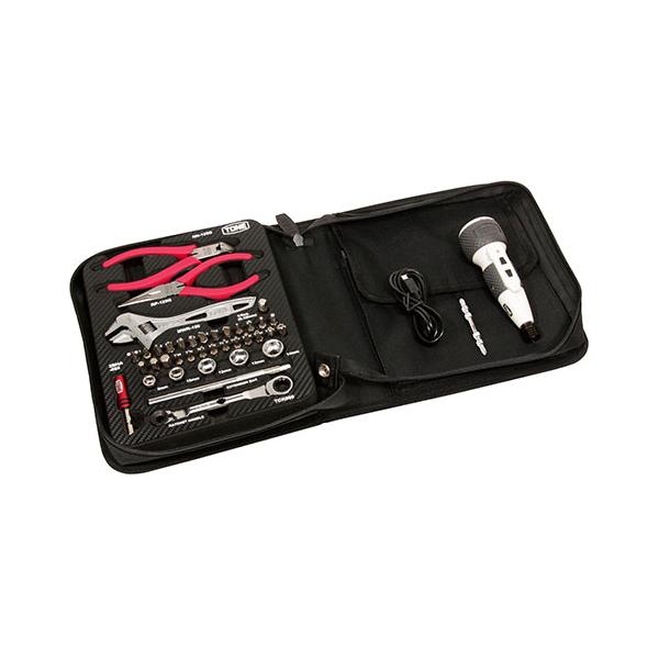 ツールセット電動ドライバーとビットの組み合わせで可能性は無限大です。カーボン調トレーを採用しました。仕様●差込角6.35MMビット差込6.35MM(DIN3126ISO1173ショートビット)。