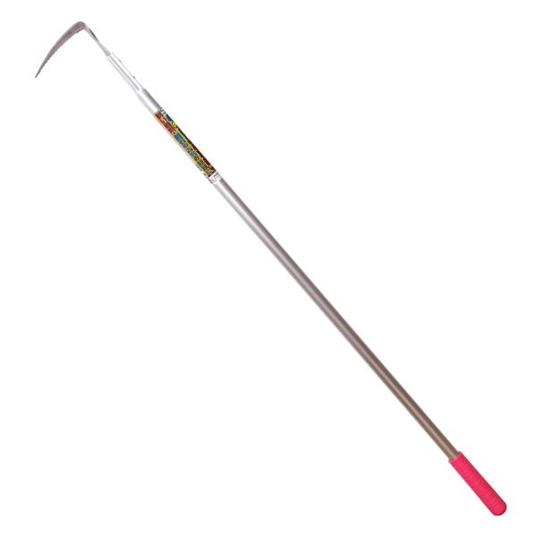 腰を曲げずに立ったままで作業ができる、除草鎌のDK-697です。従来の草取りの手間を軽減し、快適に使用できる設計が特徴です。【商品説明】この除草鎌は、軽量なアルミ製の長柄が採用されているため、全長は約1175mm、柄の長さは約1100mmで...