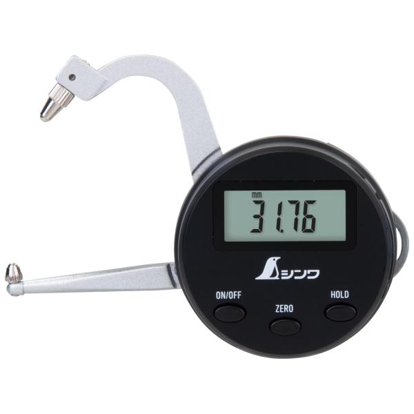 部材の厚さ測定や形状の確認に便利なデジタルキャリパーゲージです。最小読取値が0.01mmで、高精度な測定が可能です。【商品説明】シンワ測定のデジタルキャリパーゲージは、使用範囲が0?25mmで、測定時の±0.05mmという最大許容誤差を持っ...
