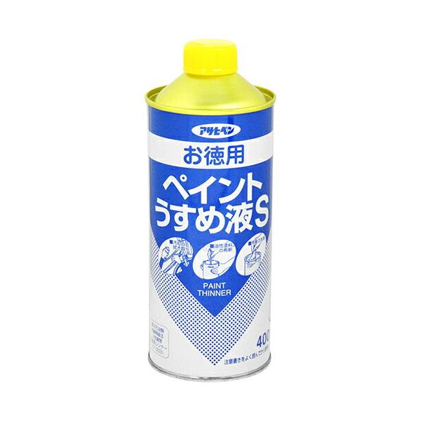 塗料の粘度が高く、塗りにくいときに希釈できます。塗料を塗ろうとする面の汚れを拭き取ることもできます。塗料を塗ったあとの塗装用具の洗浄や衣服などについたときの拭き取りにもご使用いただけます。●内容量：400mL。●適応塗料：合成樹脂塗料・油性...