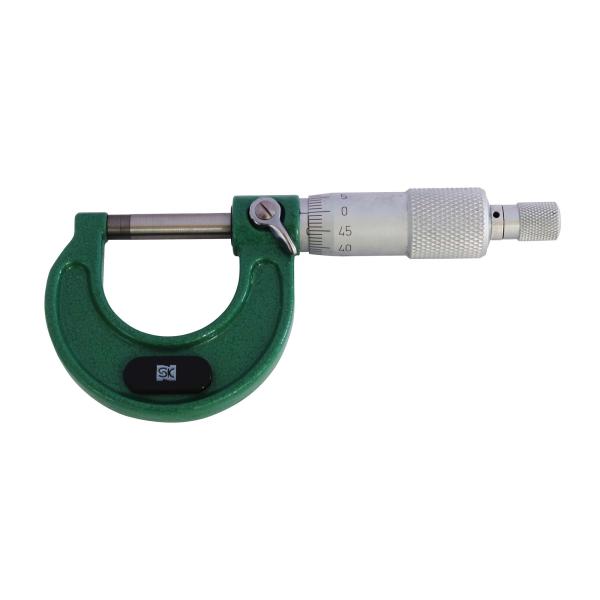 ●フレーム：球状黒鉛鋳鉄●スピンドル：高炭素クロム軸受鋼●測定面：超硬チップ ●測定面は超硬チップ付です。 ●定圧装置付です。 ●外側寸法の測定に ●タイプ：アナログ ●測定範囲(mm)：0-25 ●最小読取値(mm)：0.01 ●最大許容...