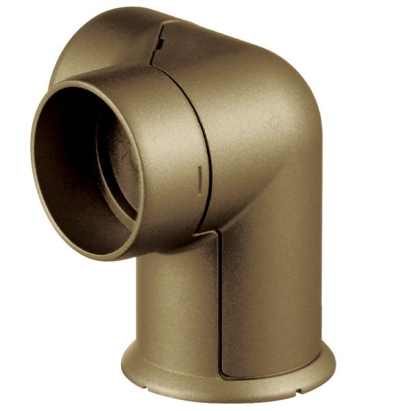 高級感のある金属製カバータイプのコーナーブラケット。手すり棒ののみ込みカットマークつき。材質：亜鉛合金ねじ付（壁取付け用+4×40 3本、手すり取付け用4×20 4本）