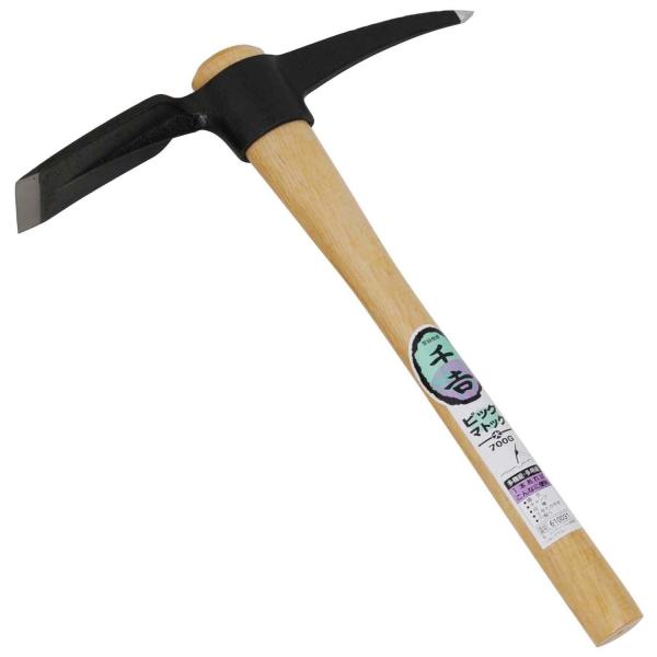 土起こしや穴掘りに最適な「ピックマトック 大」。【商品説明】本製品は、園芸やキャンプ、収穫作業に役立つマトックです。ヘッド重量は約700gで、安定した作業が可能です。さらに、鍬側の幅は約60mm、長さ130mm、ピッケル側は長さ95mm、使...