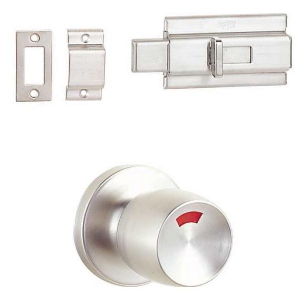 メーカー品番 No.614品名 トイレロック用途 ラバトリーブース・トイレ・試着室等 （外開き）材質 ステンレス鋼 SUS304カラー ヘアラインドア厚 30〜40mm付属ネジ 本体：皿小ネジM5×25mmストライク：皿木ネジ2.7×20m...