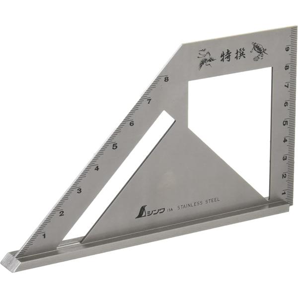 特長●止型定規として、また完全スコヤとして、1台2役になります。●片面で左右・45°の墨付けができます。仕様●本体サイズ 170×100×15mm●台のサイズ 165×15×5mm●台以外のサイズ 170×100×1.5mm●製品質量 17...