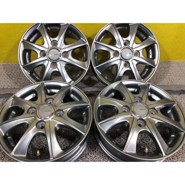 社外ホイール12インチ4穴ピッチ100オフセット+44 4本セット商品説明及び商品画像をよくご確認して頂いた上でご検討下さい。ご不明な点はお気軽にお問い合わせ下さい。