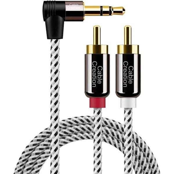 RCA 3.5mm 変換ケーブル, Cablecreation RCAケーブル 3.5mm ステレオミニプラグ RCA ミニピン 赤白ケーブル ミニコンポ アンプ AVセレクタ PC iPhone Android 端末 車載AUX オーディ...