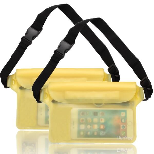 DanYee 防水ポーチ 完全防水ケース  IPX8取得済み 3重チャック PVC素材 海水浴 プール 釣り バイク ウエストバッグ 携帯 (イエロー)商品コード：66079689285型番：waterproof-pouchサイズ：22*1...