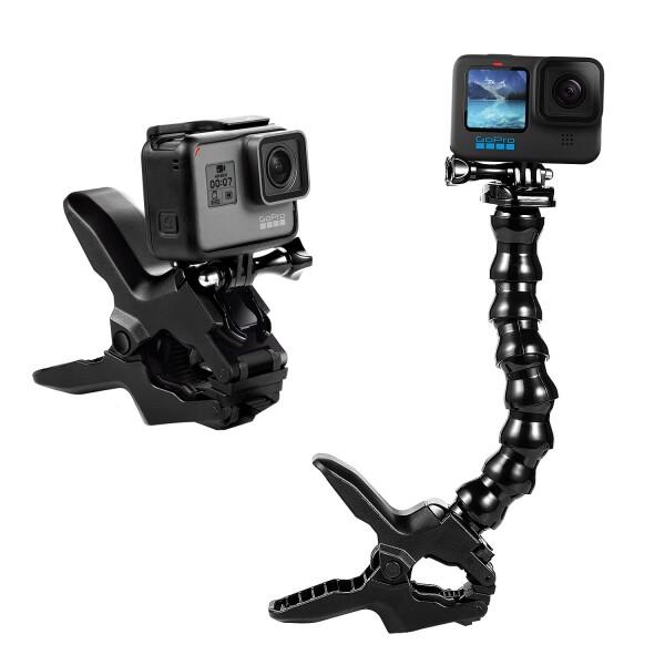 Suptig Jawsグースネックフレックスクランプマウントマウントfor GoPro Hero 12 Hero 11 Hero 10 9 8 7 6 5 4 Hero Session Hero 3 + Hero 3, Dji osmo, ...