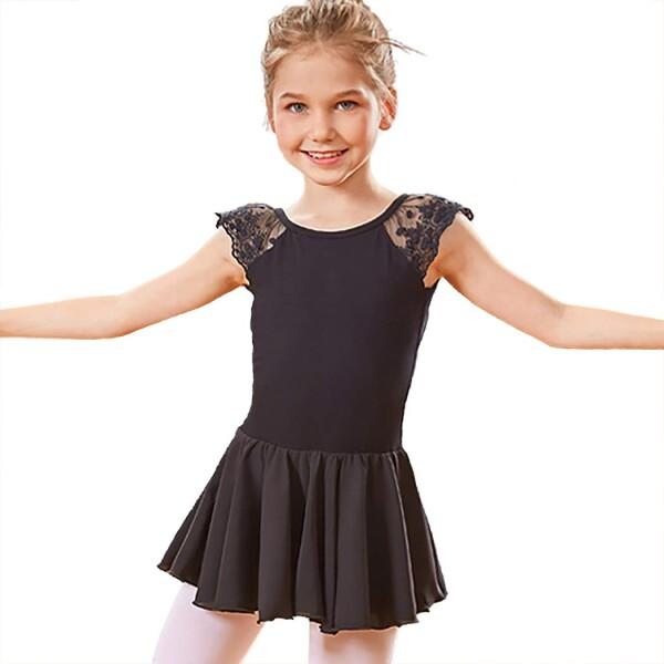 Manana ma4 Silkily マナナ レオタード バレエ キッズ ジュニア レース スカート スナップ付 (ブラック, 110)商品コード：66079690128サイズ：110カラー：ブラック愛らしい花柄のレースがとっても可愛いプリ...