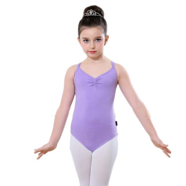 (リトルシング) Little Thing 子供 ジュニア用 バレエレオタード 綿 新体操 シンプル 股下スナップ付きで脱着簡単 100-160cm 全5色商品コード：66079690129サイズ：130カラー：パープル素材:綿93%、ポリ...