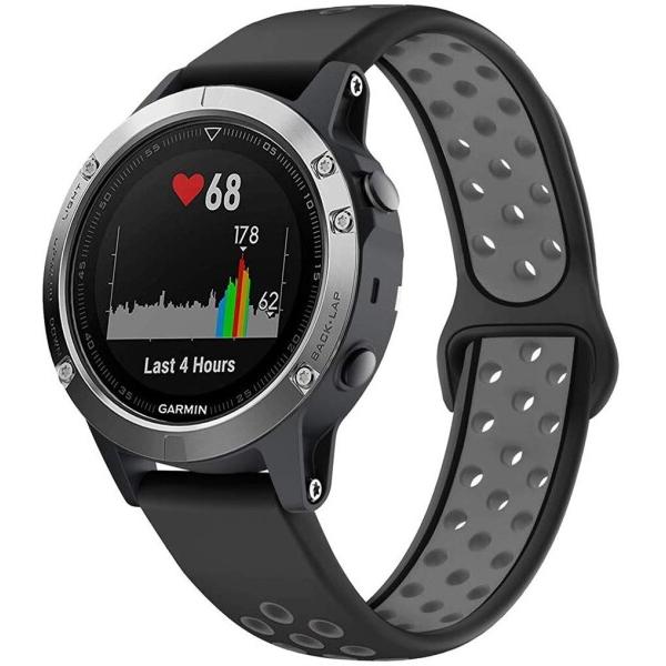QuickFit 22mm シリカゲル 製ベルトに適合ガーミン Garmin Approach S62 / Fenix 6 / Fenix 5 / Fenix 7 / epix Pro 47mm用, 軽量防水 クイックリリース瞬時取り付けに...