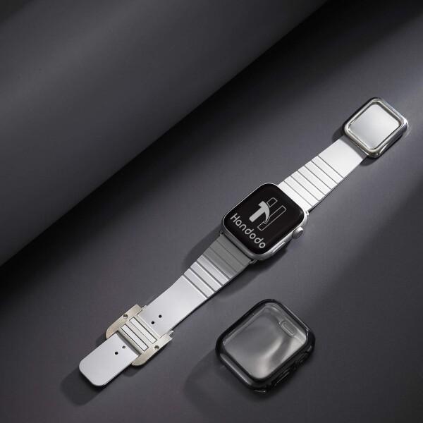 (HANDODO) for Apple Watch バンド 8/7/6/5/4/3/2/1 SE 1/2/3 Apple watch Ultra アップルウォッチ バンド 交換ベルト シリカゲル ビジネス モダン バックル iwatch バ...