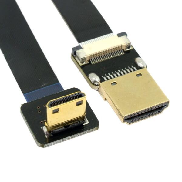 chenyang FPV Mini HDMI オス - HDMI オス FPC フラットケーブル 50cm 90度 ダウンアングル FPV HDTV マルチコプター 空撮用商品コード：66079691602型番：HD-190-DN-0-5M...