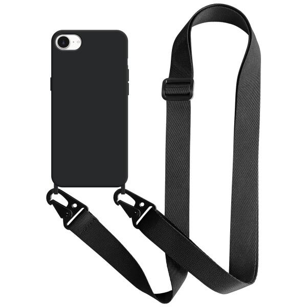 UnnFiko For iPhone 8 ケース ネックストラップ For iPhone SE 3/2 用スマホケース 蛍光色 シリコン アイフォン iPhone 7 ケース シンプル ソフトiPhone SE 第3/第2世代 保護カバー ...