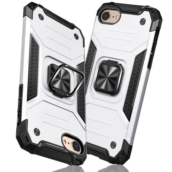 TMUJWS iPhone 7用ケース/iPhone 8用ケース/iPhone SE 用ケース 第2世代リング 衝撃吸収 耐衝撃 TPU+PCバンパー 二重構造 米軍MIL規格 全面保護カバー 滑り防止 車載ホルダー対応 擦り傷防止 滑り止...