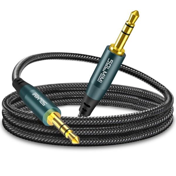 SOLMIMI 3.5mm オーディオケーブル オスオス aux ケーブル 高耐久性 ナイロン編組み 金メッキ 3極 (TRS) ステレオミニプラグ ヘッドホンケーブル ホームステレオ/スピーカー/車/スマートフォン/ヘッドホン 対応 24...