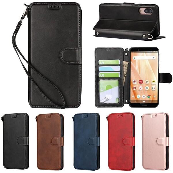 Eastwave for Aquos Sense3 ケース for Sense 3 Lite sh-02M shv45 手帳式 カバー 財布型 横置きスタンド 機能 PUレザー カード収納 超薄型 ベルト付きブラック商品コード：660796...