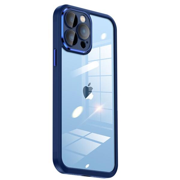 Donocao アイホン13プロマックスケース Iphone 13 pro max用カバー 6.7インチ シリコン耐衝撃 アクリルクリアプレート 軽量薄型 カメラ保護カバー レンズフィルム付き 黄変防止 指紋防止 アイフォンケース ネイビー...