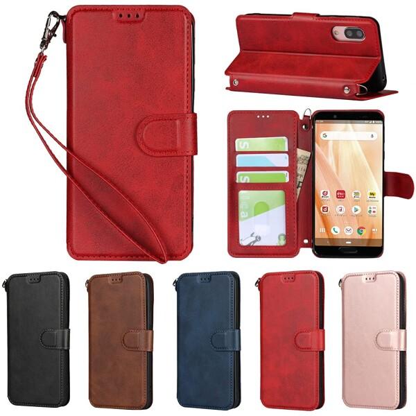 Eastwave for Aquos Sense3 ケース for Sense 3 Lite sh-02M shv45 手帳式 カバー 財布型 横置きスタンド 機能 PUレザー カード収納 超薄型 ベルト付きレッド商品コード：6607969...