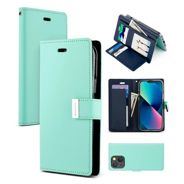 Goospery iPhone 13 Mini 用 ケース 手帳型 Rich 5.4 インチ、アイフォン13 Mini 手帳型ケース、エクストラカード収納スペース 機能的ファッショナブルプレミアム PU レザースタンド機能付きフリップカード...