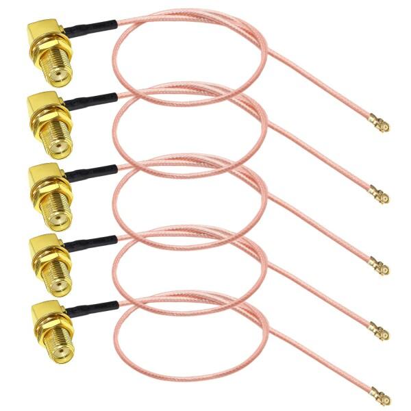 IPX MHF1 SMA 同軸ケーブル SMA メス 直角 - U.FL UFL MHF1 RF 同軸 RG178 ピグテールケーブル WiFi ルーター アンテナ用 ミニ PCI SMA エルボ バルクヘッド 低損失延長ケーブル 12 イ...