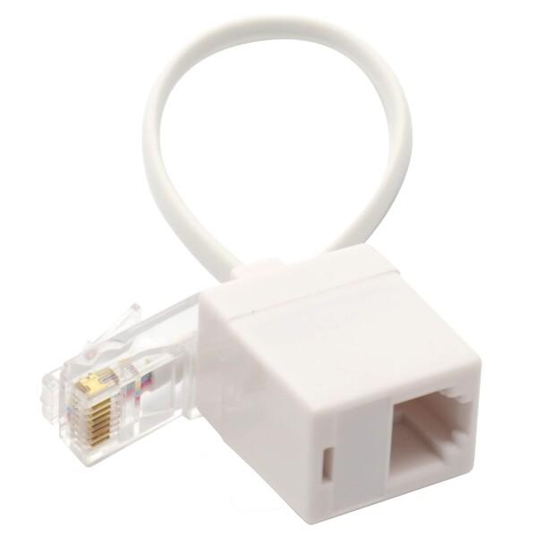 オーディオファン RJ45-RJ11 変換ケーブル LAN 電話線 イーサネット RJ45 8P4C オス-RJ11 6P4C メス ホワイト商品コード：66079696259型番：AF-CCRJ45RJ111801サイズ：全長 18.5c...