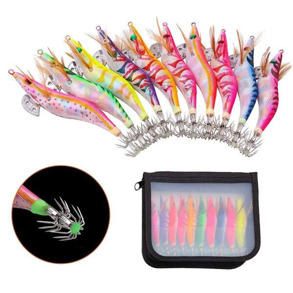 SILANON エギ ルアー 虹テープ エギング セット バランス良く 餌木 セット 10本 2.5号 3号 3.5号 イカ釣り用 アオリイカ ヒイカ 疑似餌 釣り道具 エギケース付き商品コード：66079696512型番：GTQ034-p...