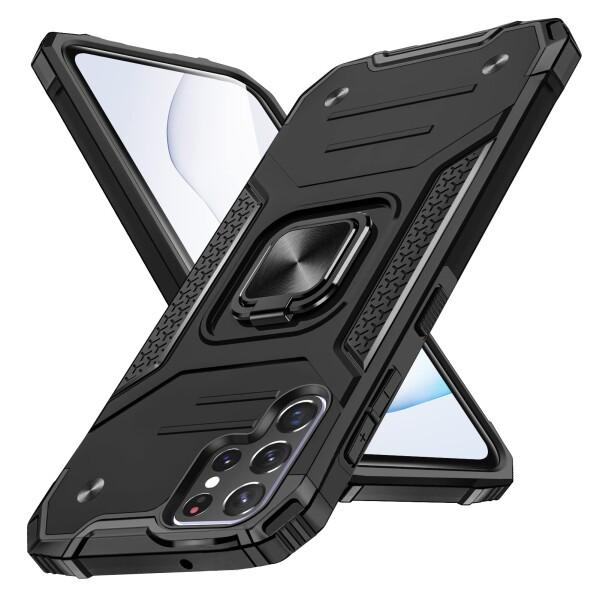 WACJOSD 対応 galaxy s22 Ultra 用の ケース リング 耐衝撃 衝撃吸収 SC-52C SCG14 ケース 米軍MIL規格取得 TPU+PC 指紋防止 車載ホルダー対応 スタンド機能 防塵 薄型 軽量 落下防止 擦り傷...