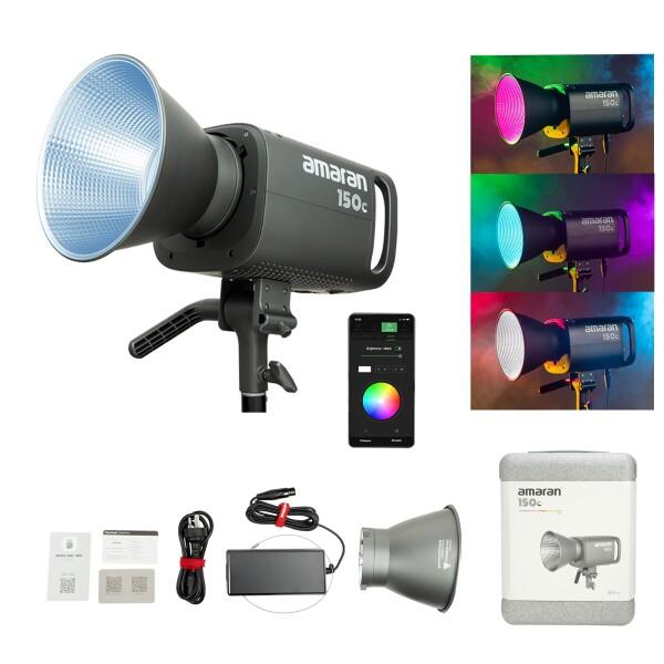 Amaran 150C フルーカラー150W RGBビデオライト CRI95+ TLCI95+ 色温度2500K〜 7500K 0-100％光調整 15610lux＠1m G/M調整可能 ワイヤレスAPP操作可能「一年メーカー保証」商品コー...