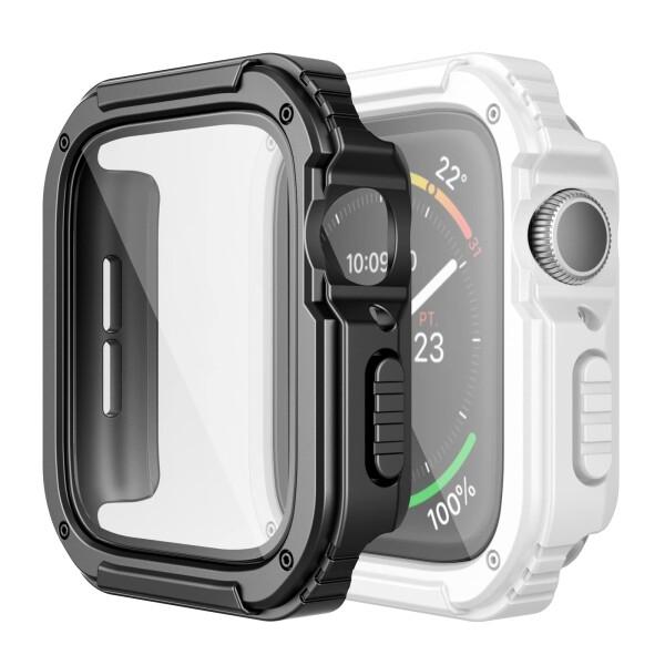 2枚入り Adepoy コンパチブル Apple Watch Series 8/7 45mm 用 ケース 頑丈 アップルウォッチケース 全面保護カバー 耐衝撃 スポーツケース 落下 衝撃 吸収 傷防止 Apple watch ケース 45m...