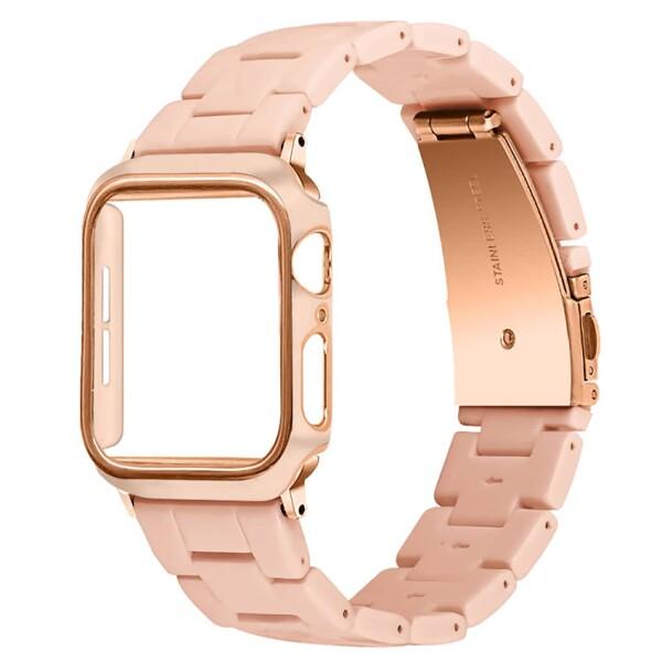 (Briever) コンパチブル Apple Watch バンド 樹脂ベルト 保護ケース付き コンパチブル iwatch 41mm 40mm 38mm 45mm 44mm 42mm 軽量 防水 一体型 アップルウォッチ用バンド シリーズ10...