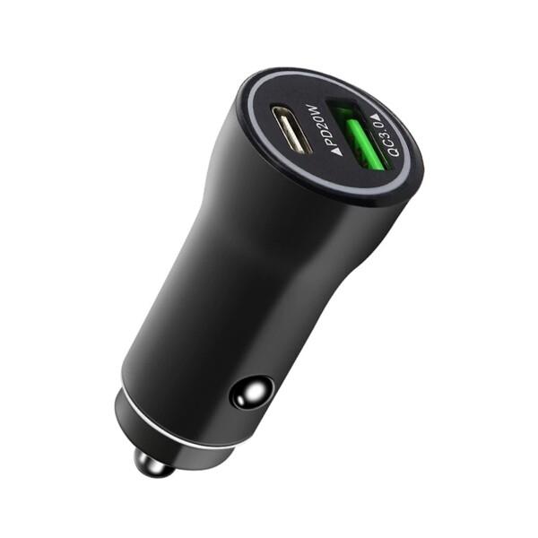 20W 2ポート シガーソケット カーチャージャー 2023 type-c usb-c pd Type-C ＆ USB-A 3.0スマート車載充電器 急速充電対応 車載充電器 12V/24V車対応 iPhone 14/13/12/11/X/...