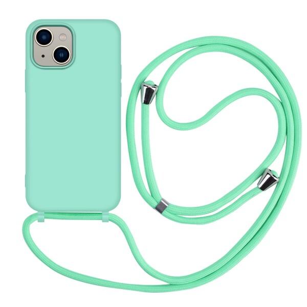TMUJWS iPhone 13 mini 用のケース シリコン 耐衝撃 衝撃吸収 tpu ソフト 肩掛け 斜めかけ 縄掛けケース アイフォン 13ミニ 用のカバー 5.4インチ 全面保護 落下防止 ネックストラップ 調節可能なネックレス ...