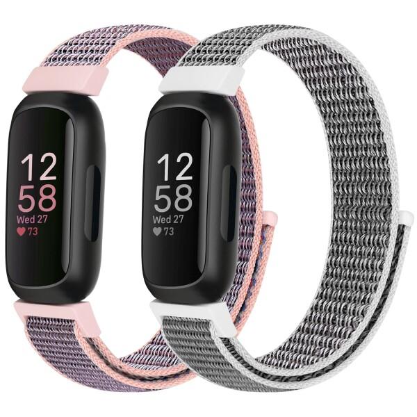 (Bcuckood) 時計バンド Fitbit Inspire 3/Inspire 2/Inspire HR/Inspire/Fitbit Ace 3/Ace 2 ナイロン スポーツループ 通気性 調節可能な交換用リストバンド ストラップ ...