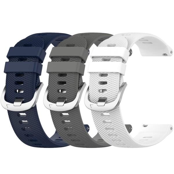 Miimall対応Garmin Venu/Venu 2 Plus/Forerunner 245 バンド 20mmベルト対応 通気性ベルト 柔軟なシリコン 簡単取付 調節可能 軽量 Garmin Venu SQ 男女通用 耐久性 防水防汗（ダ...
