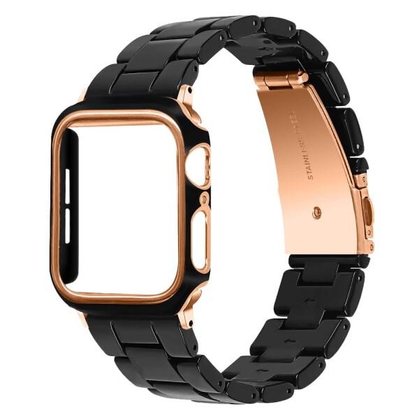 (Briever) コンパチブル Apple Watch バンド 樹脂ベルト 保護ケース付き コンパチブル iwatch 41mm 40mm 38mm 45mm 44mm 42mm 軽量 防水 一体型 アップルウォッチ用バンド シリーズ10...