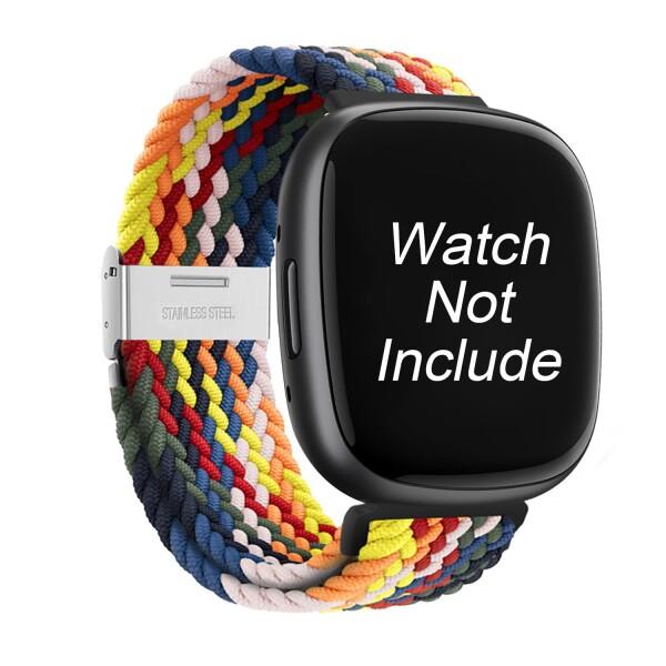 コンパチブル Fitbit Versa 3 /Versa 4 /Fitbit Sense 2/Sense 1 ウォッチバンド ナイロン編みバンド、調整可能なメタルロック通気性いいスポーツバンド 伸縮性あるナイロンベルト (#10)商品コード...
