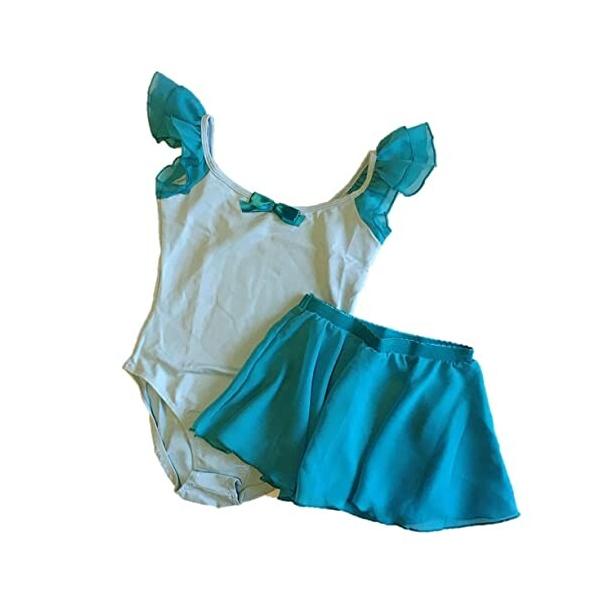 ［Plier］レオタード 子供 バレエ キッズ バレエレオタード スカート付き バレエタイツ 子ども 水色 フリル (ブルー, 130)商品コード：66079701578サイズ：130カラー：ブルー【タイツ&amp;レオタード3点セット】「...