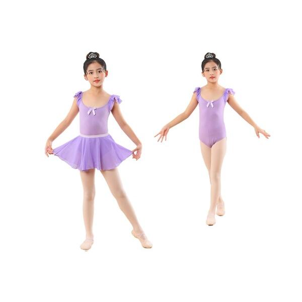 ［Plier］レオタード 子供 バレエ キッズ タイツ セット バレリーナ バレエレオタード 女の子 弾力性 伸縮性 (パープル, 120)商品コード：66079701584サイズ：120カラー：パープル【タイツ&amp;レオタード3点セッ...
