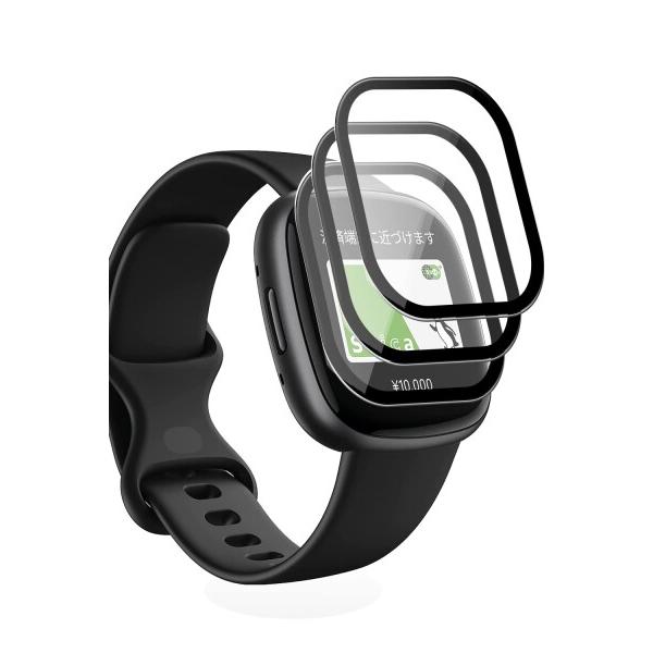 Fitbit Versa4/Serse2 フィルム for Fitbit Versa4保護フィルム Fitbit Serse2 液晶保護カバー PET素材 耐衝撃 全面保護 高透過率 貼り付け簡単 気泡防止 指紋防止 非ガラスフィルム ラウ...