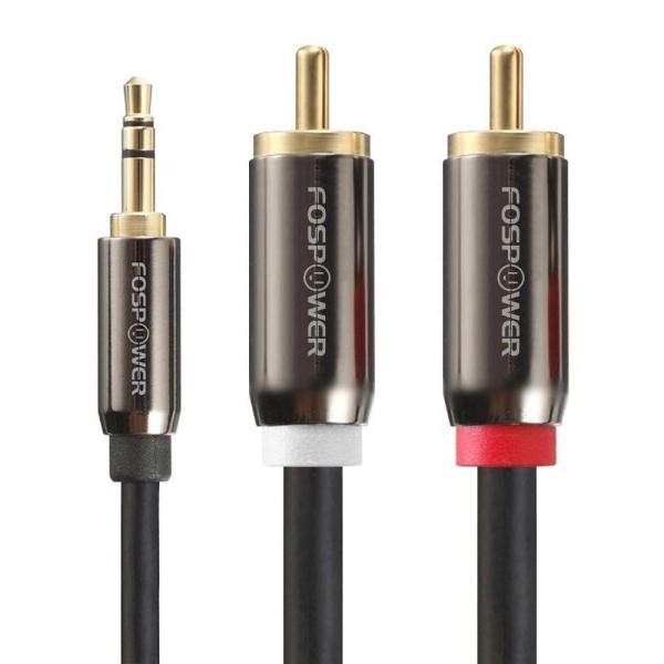 FosPower (1.8 m) 3.5mm ステレオミニプラグ to 2RCA (赤/白) 変換 ステレオオーディオケーブル (オス-オス)スマホ タブレット TV 等に対応商品コード：66079702050型番：FOSCBL-10007...