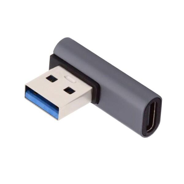 Chenyang USB C - USBアダプター USB 3.1 Type C メス - USB 3.0 Type A オス データ OTG 電源アダプター ノートパソコン デスクトップ ロープロファイル 左角度商品コード：6607970...