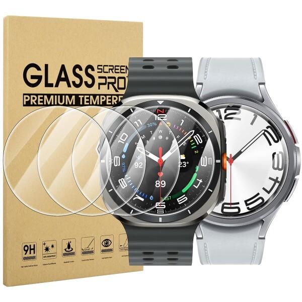 Suomanfor Samsung Galaxy Watch Ultra/Galaxy Watch 6 Classic 47mm ガラス フィルム 9H高硬度保護 貼り直し可保護フィルム 気泡防止 飛散防止 高清 耐指紋 ギャラクシーウォッ...