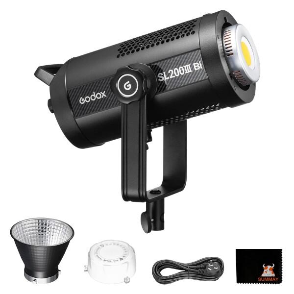 Godox SL200IIIBi 215W LED 連続出力照明、2800K-6500K デュアル色温度、CRI96 TLCI97、0%-100% 輝度調整、APP コントロール、Bowens マウント、スタジオ、静物画、ビデオ撮影に適して...