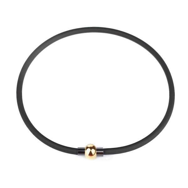 (FUANNA) 磁気ネックレス シリコン ゲルマニウム 磁気ジョイント 静電気除去 ネックレス 静電気除去グッズ 高級なデザイン 人気モデル 男女兼用 (45cm, ゴールド+ブラック)商品コード：66079706190サイズ：45cmカ...