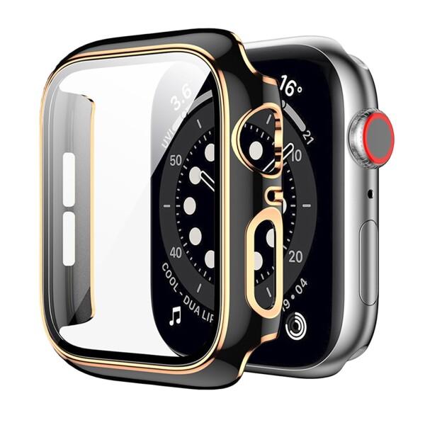 ILYAML for Apple Watch ケース Apple Watch Series 9/Series 8/Series 7 45mm 用 ケース 一体型 Apple Watch 9/8/7 45mm対応 日本旭硝子材 二重構造 ap...